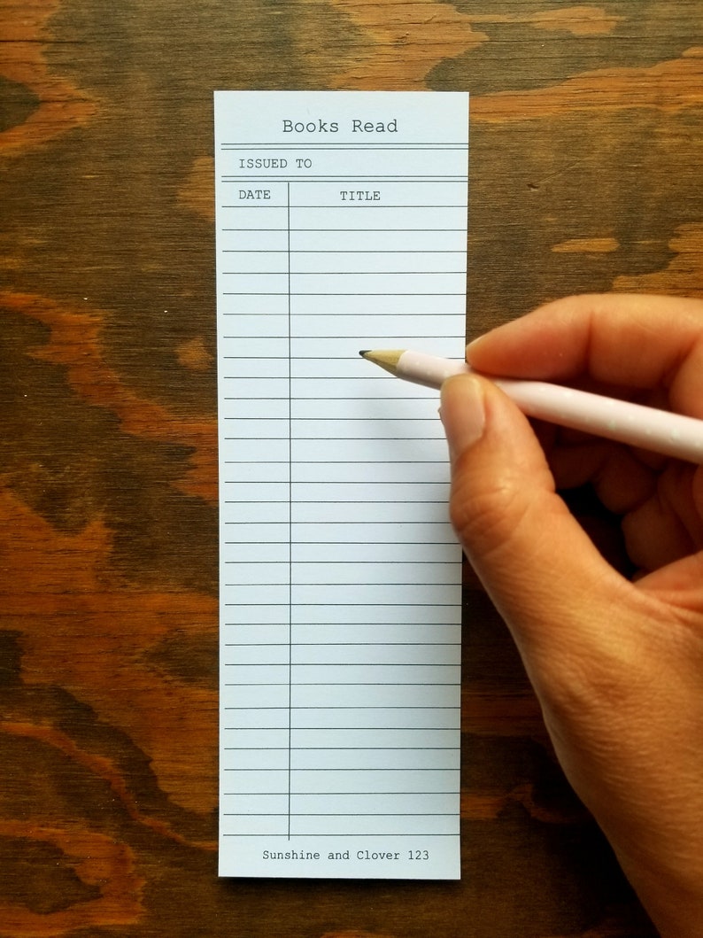 Reading Tracker, Book Tracker Bookmark, Library Checkout Card Bookmark ...