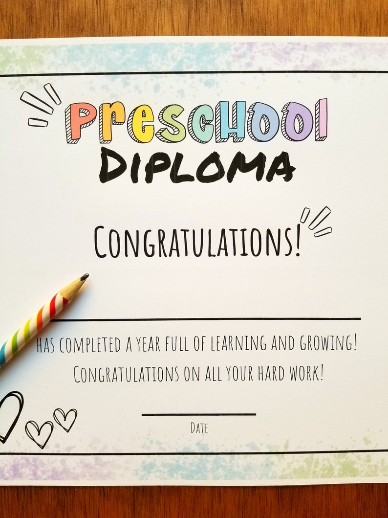 Printable Diploma Editable Certificate of Completion Printable ...