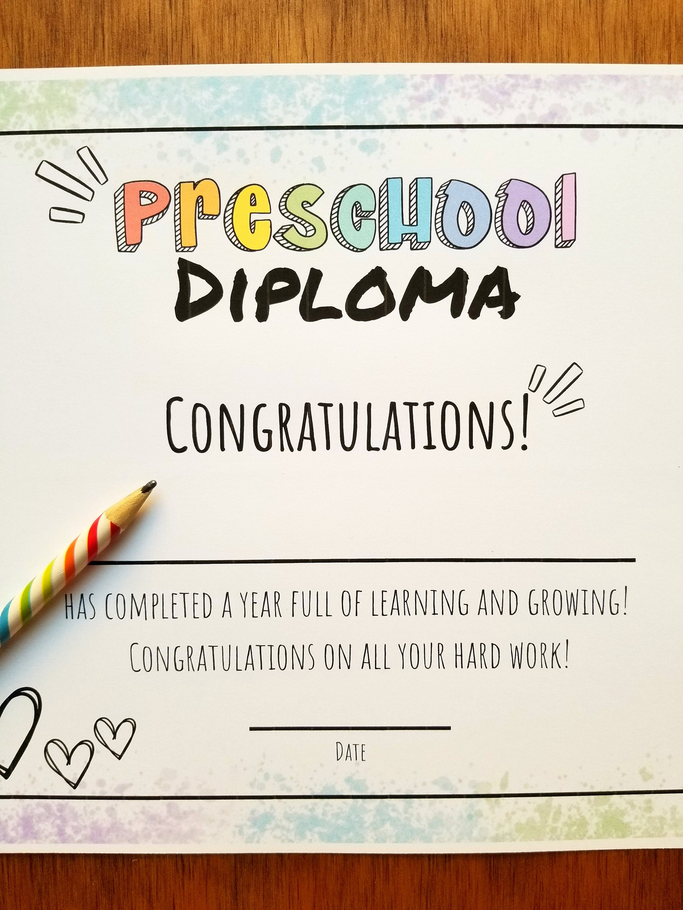 Printable Diploma Editable Certificate of Completion Printable ...