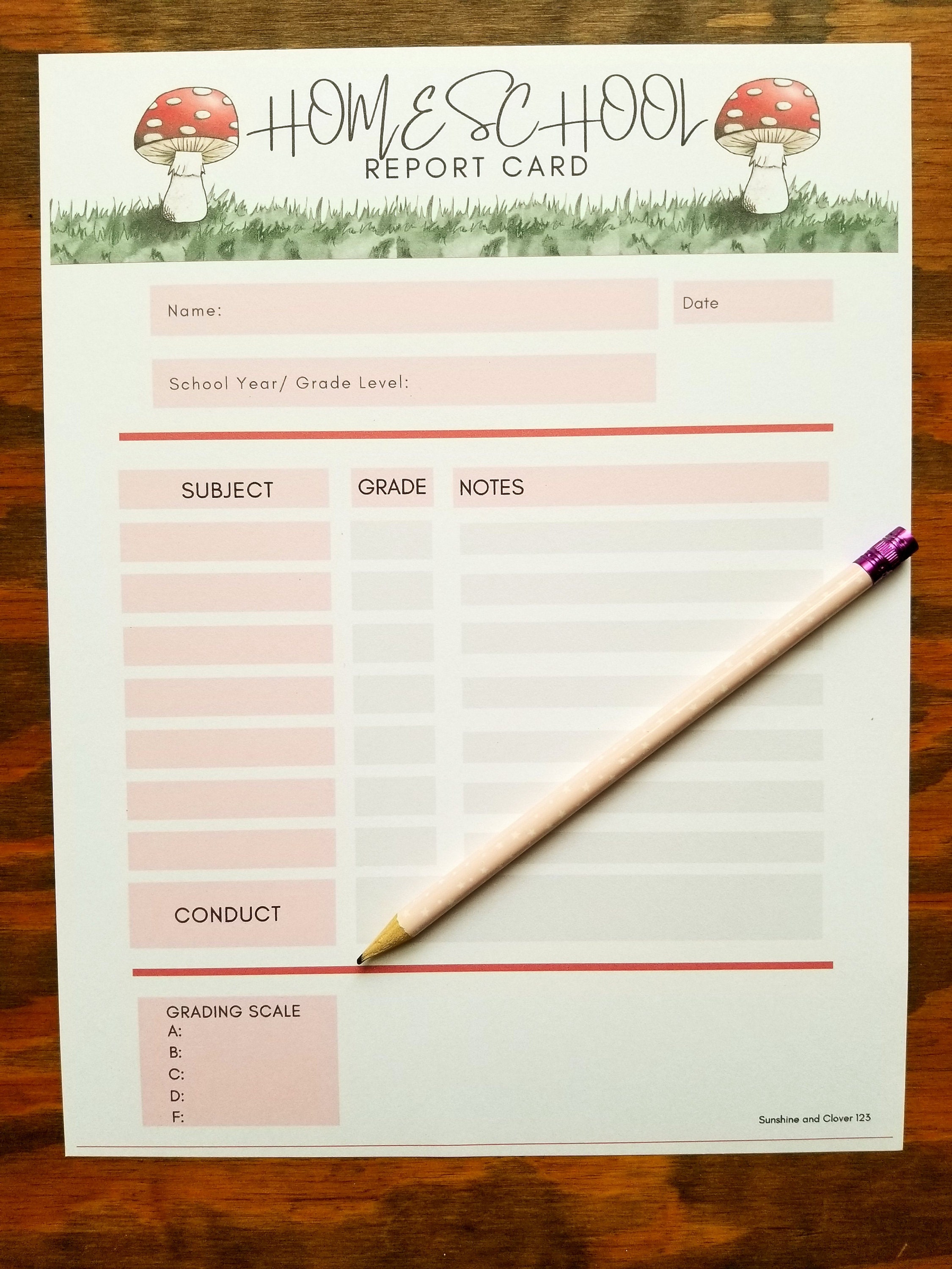 Homeschool Report Card, Homeschool Academic Progress Report, Homeschool ...