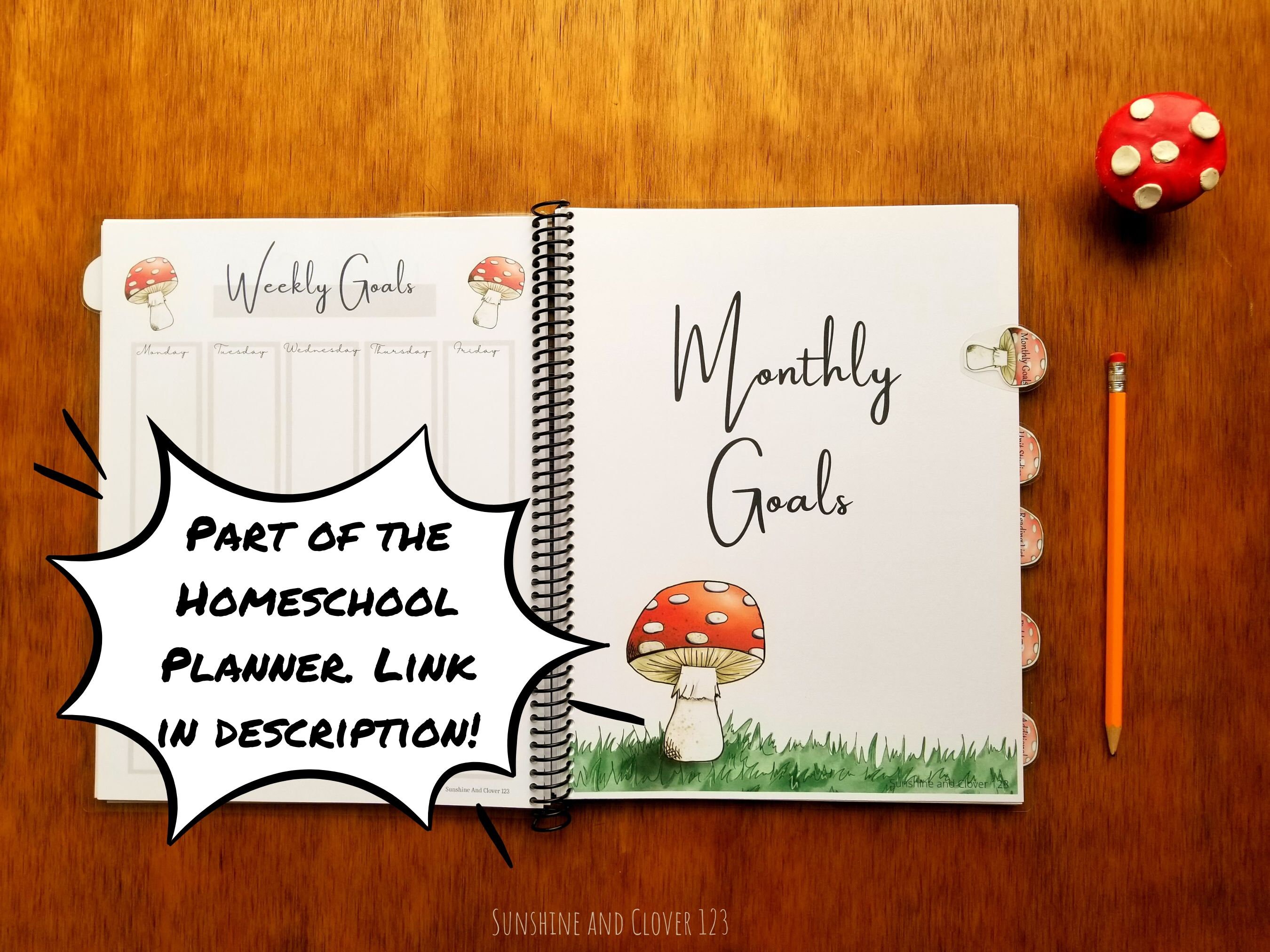 Attendance Record for Homeschoolers in Mushroom Red, Printable ...