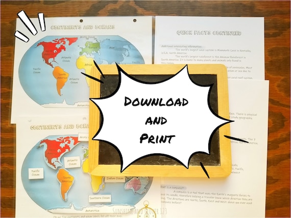 World Map With Continents And Oceans