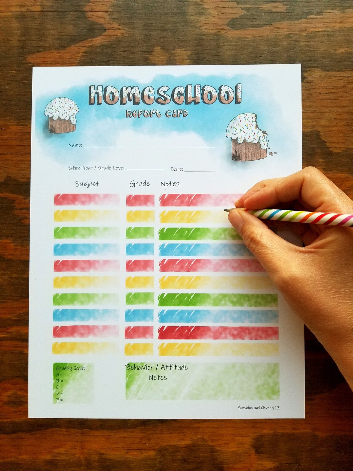 Report Card for Homeschoolers Printable Homeschool Grade Card Fillable ...