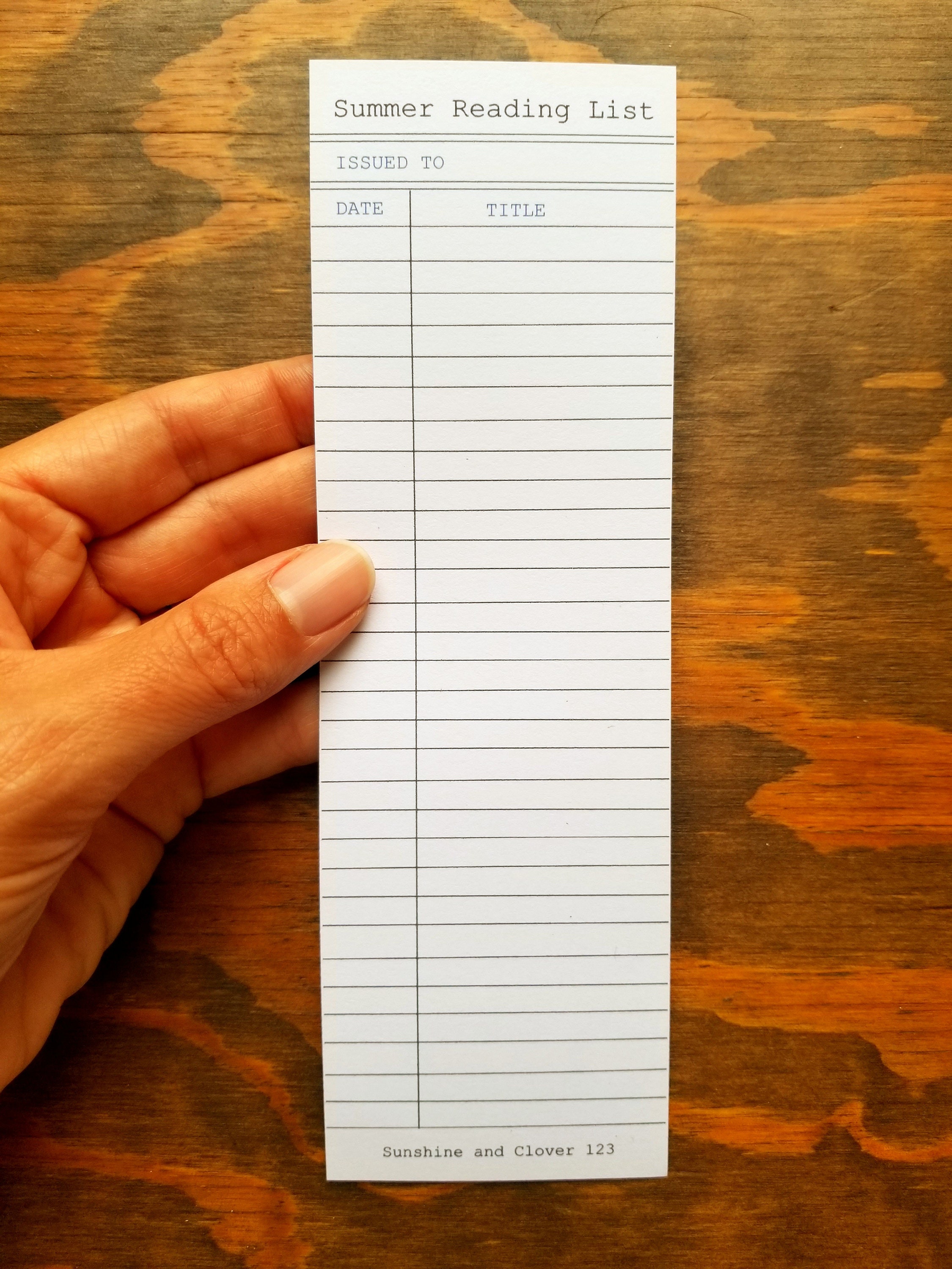 Printable Library Checkout Card Bookmark, Summer Reading Log Bookmark ...