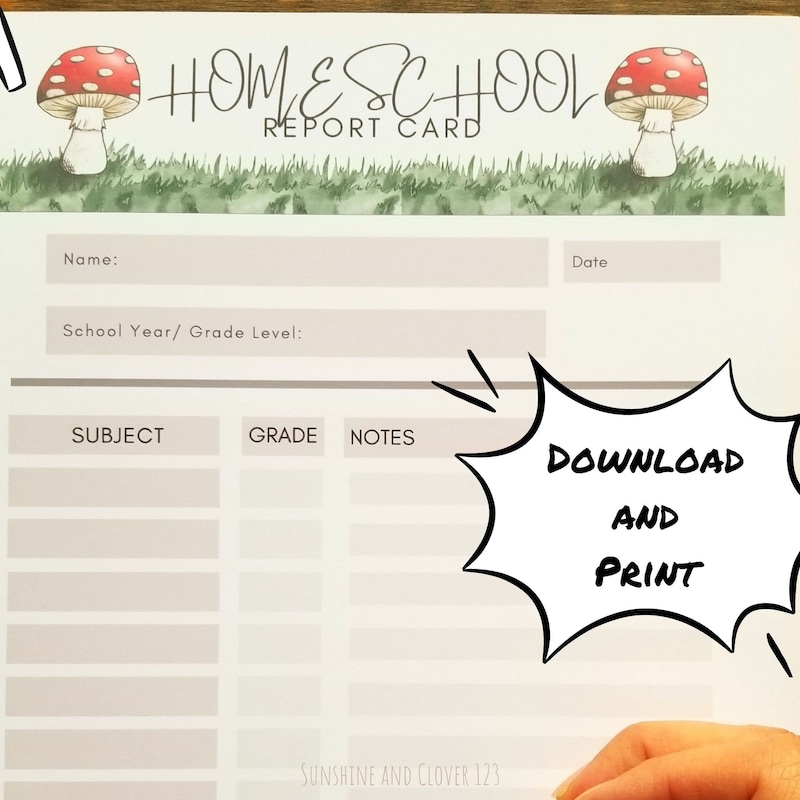 Homeschool Report Card - Etsy