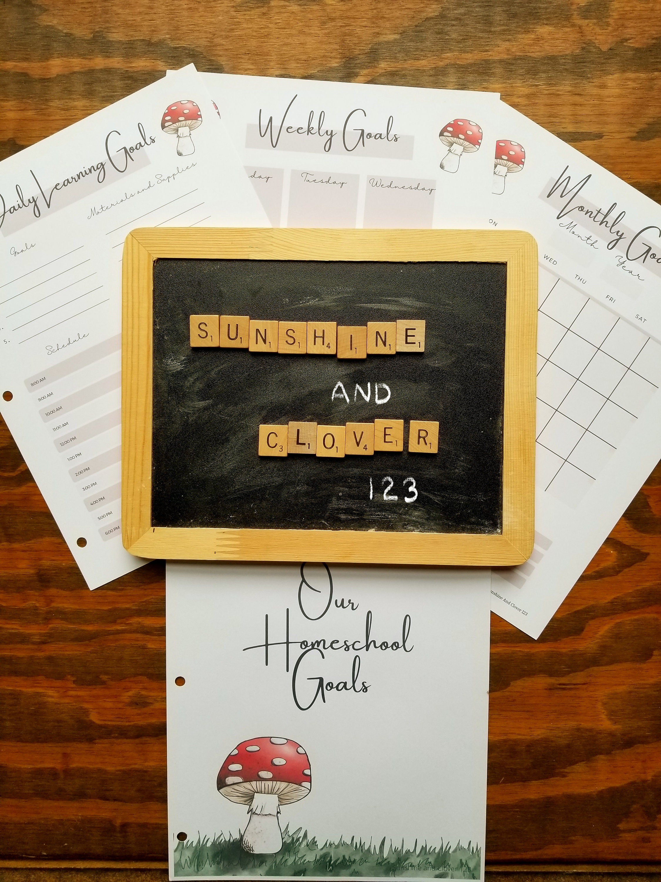 Daily Weekly Monthly Homeschool Planner, Mushroom Brown Homeschool ...