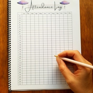 Attendance Log Mushroom Printable Attendance Record PDF Attendance Log ...