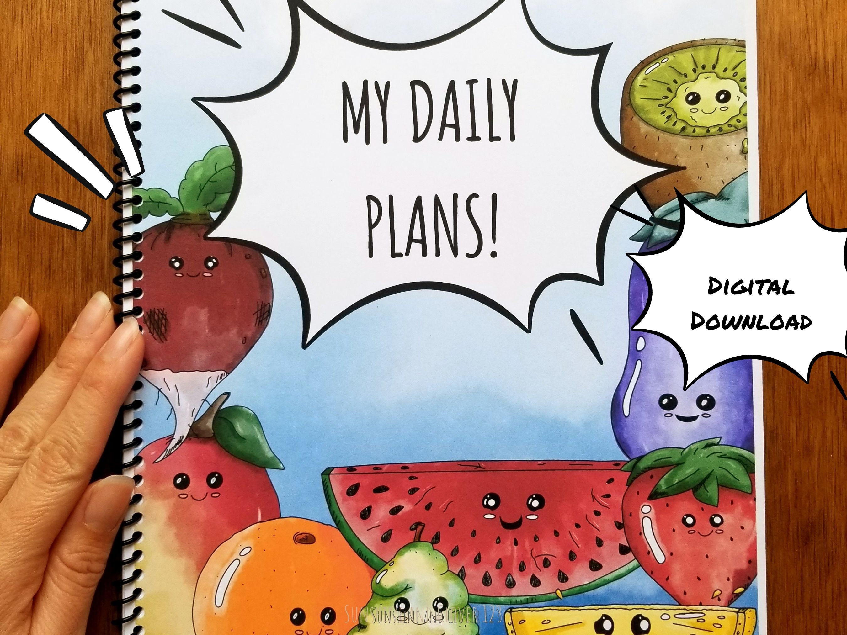 Printable Daily Planner, Kawaii Style Planner, Hourly Planner ...