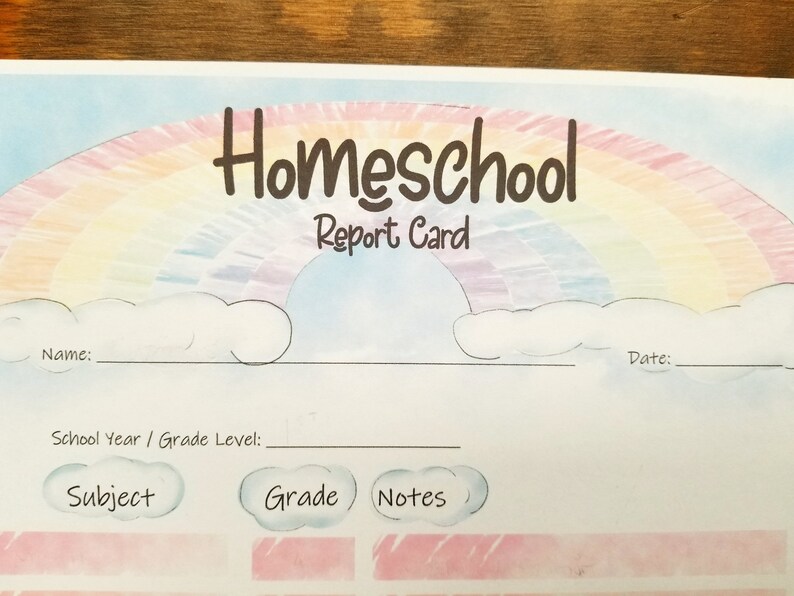 Homeschool Report Card Printable Academic Progress Report - Etsy