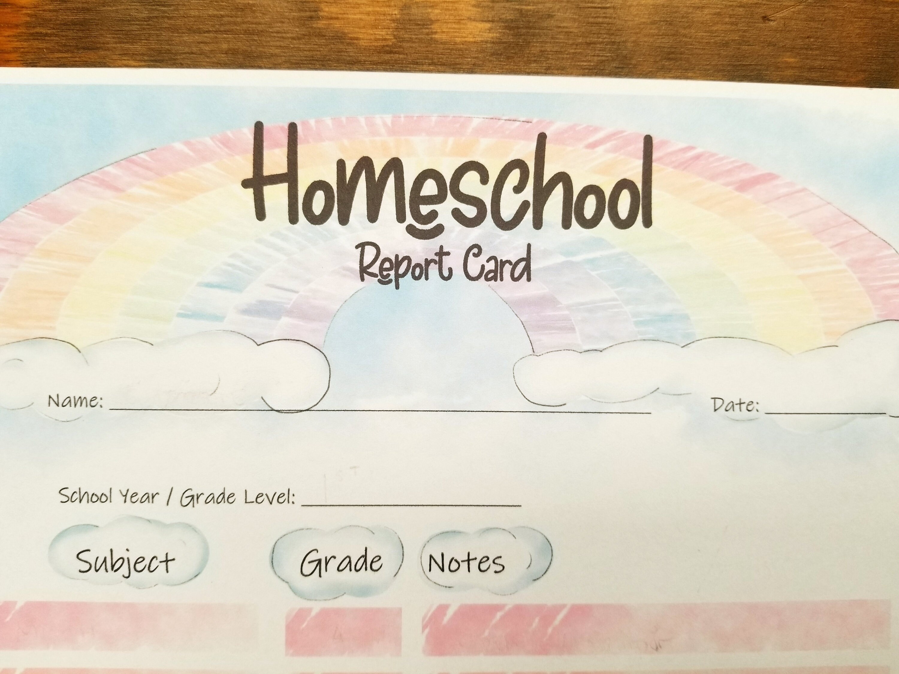 Homeschool Report Card Printable Academic Progress Report - Etsy