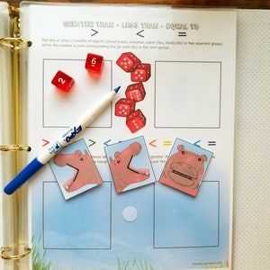 Kindergarten Math Greater Than, Less Than, Equal To, Printable ...