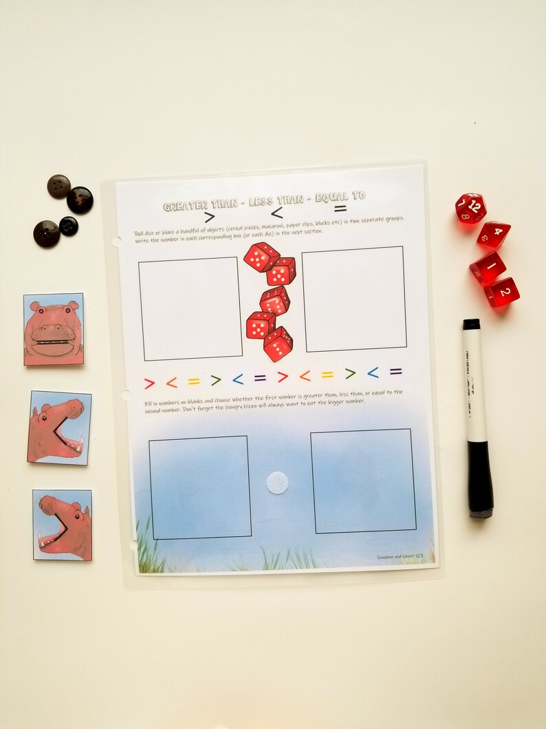 Kindergarten Math Greater Than Less Than Equal To Printable - Etsy