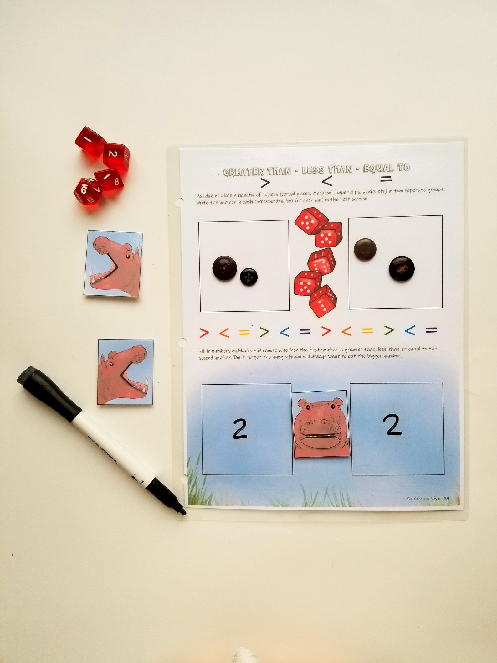 Kindergarten Math Greater Than, Less Than, Equal To, Printable ...