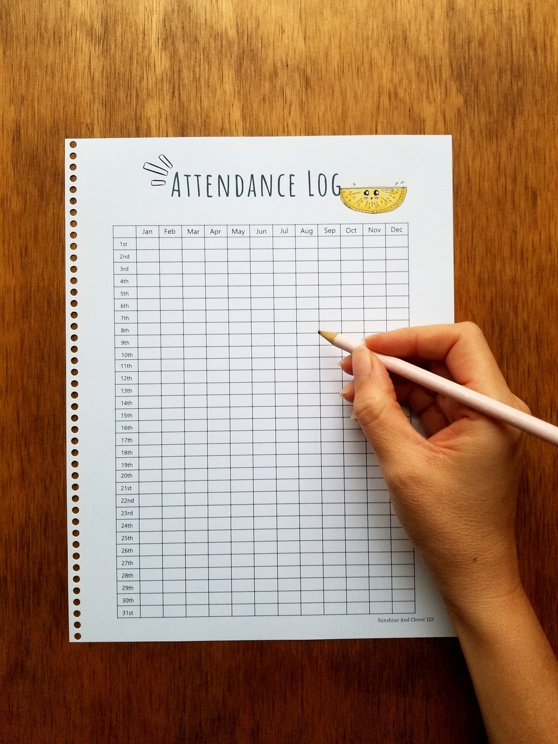 Homeschool Attendance Log, Printable Attendance Tracker, Kawaii Style ...
