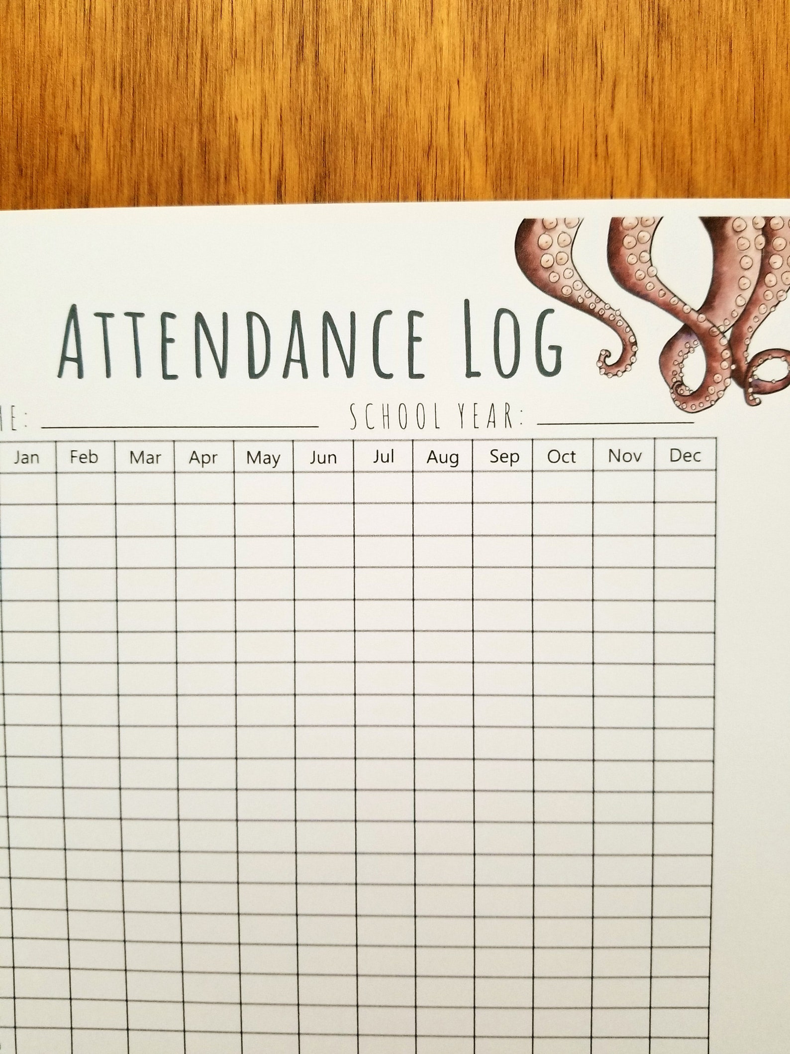 Attendance Log Attendance Record Homeschool Attendance Tracker ...