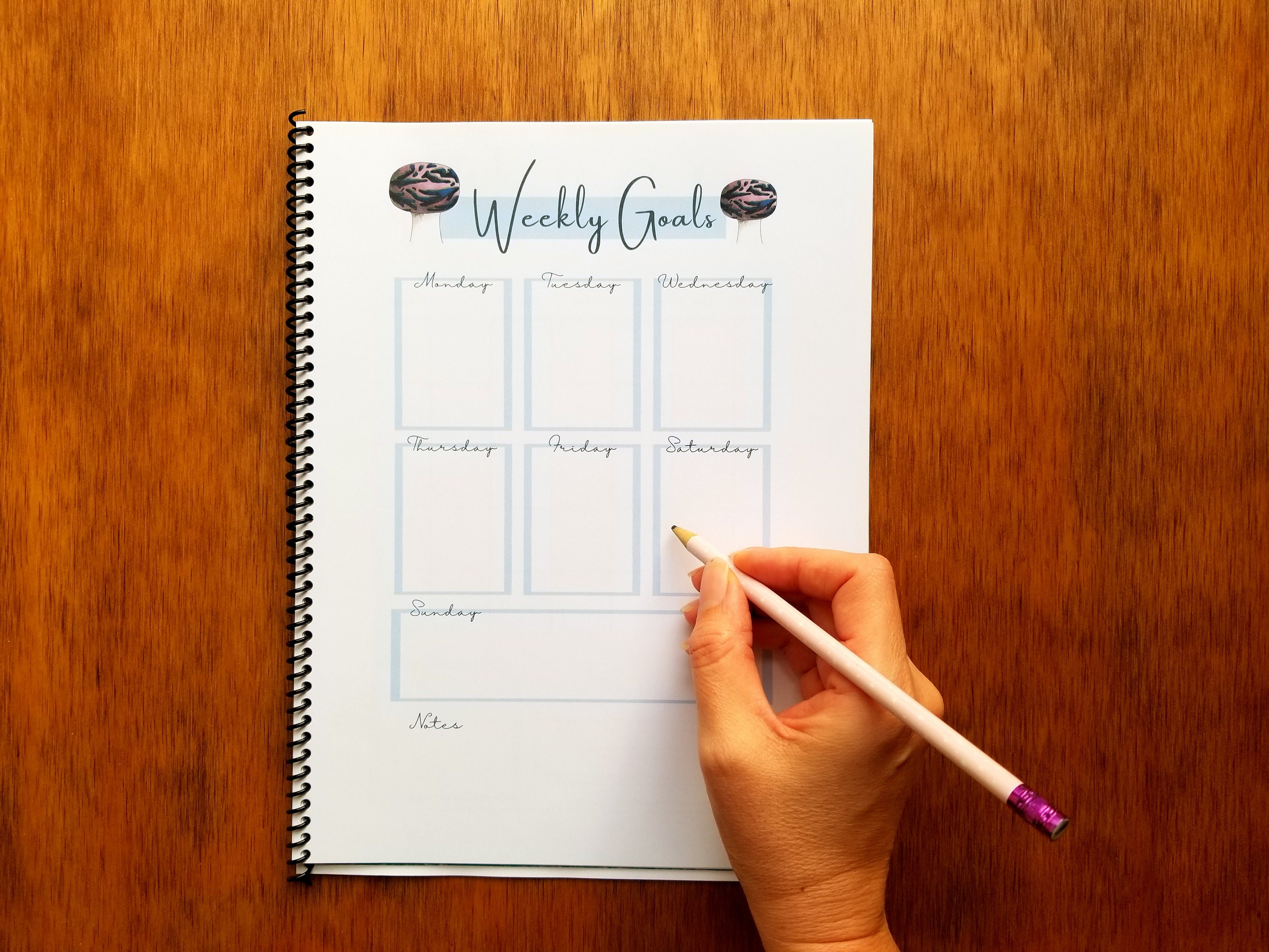 Printable Homeschool Planner Homeschool PDF Planner Mushroom Blue Daily ...