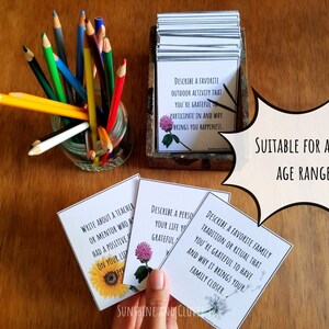 Printable Gratitude Journal Prompt Cards Self Reflection Journaling ...