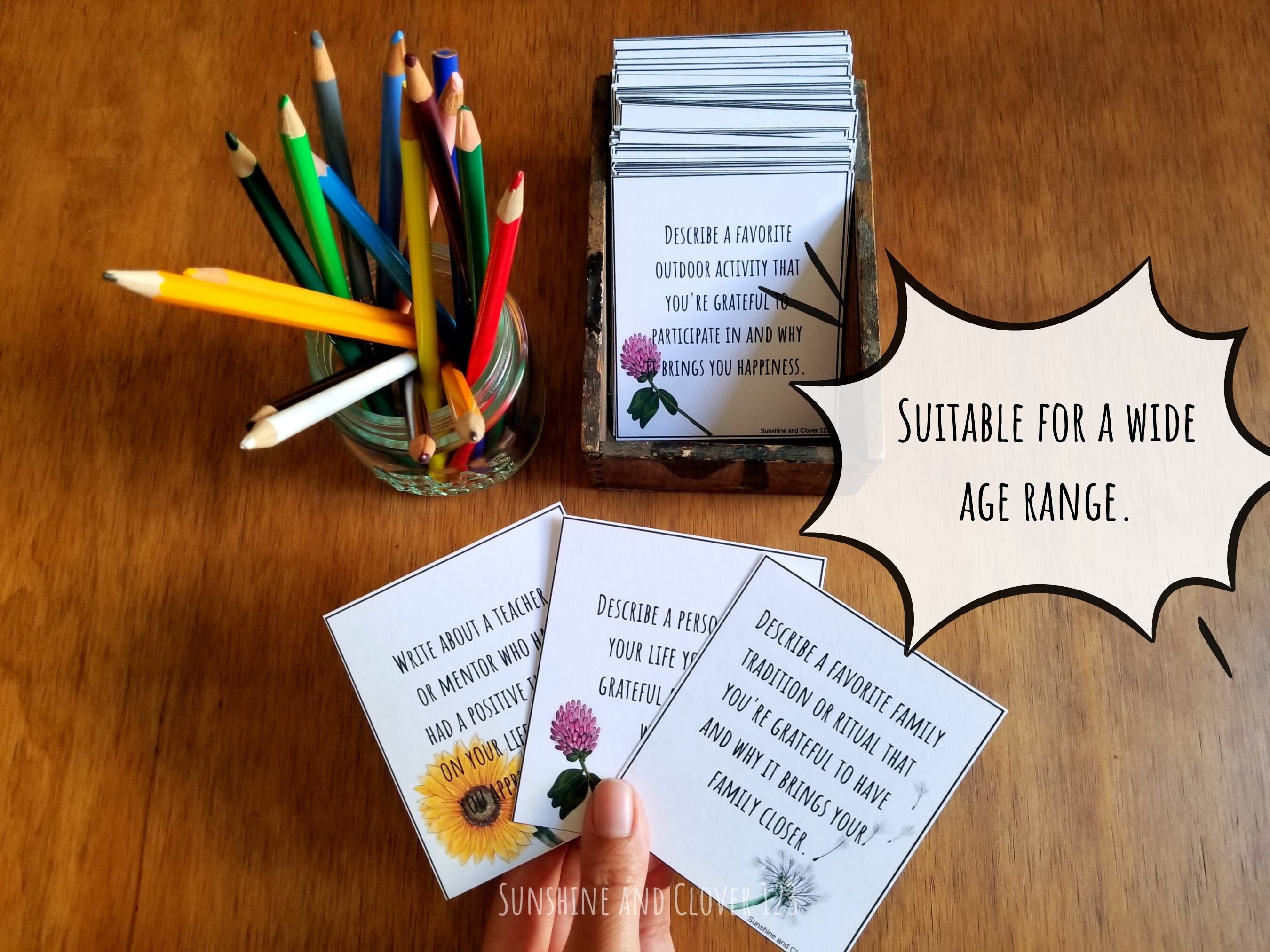 Printable Gratitude Journal Prompt Cards Self Reflection Journaling ...