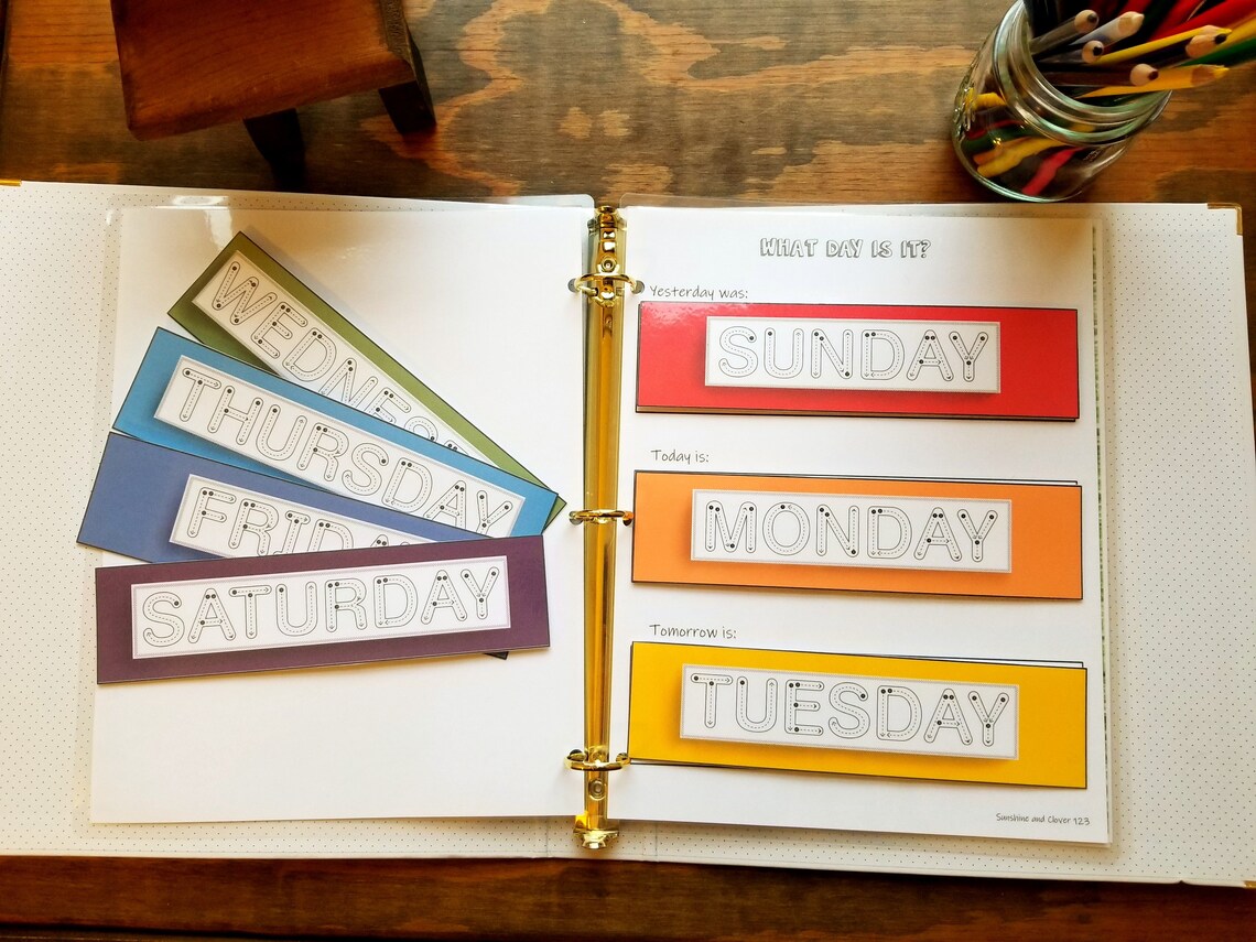 Kindergarten Days of the Week Homeschool Activities, Preschool ...