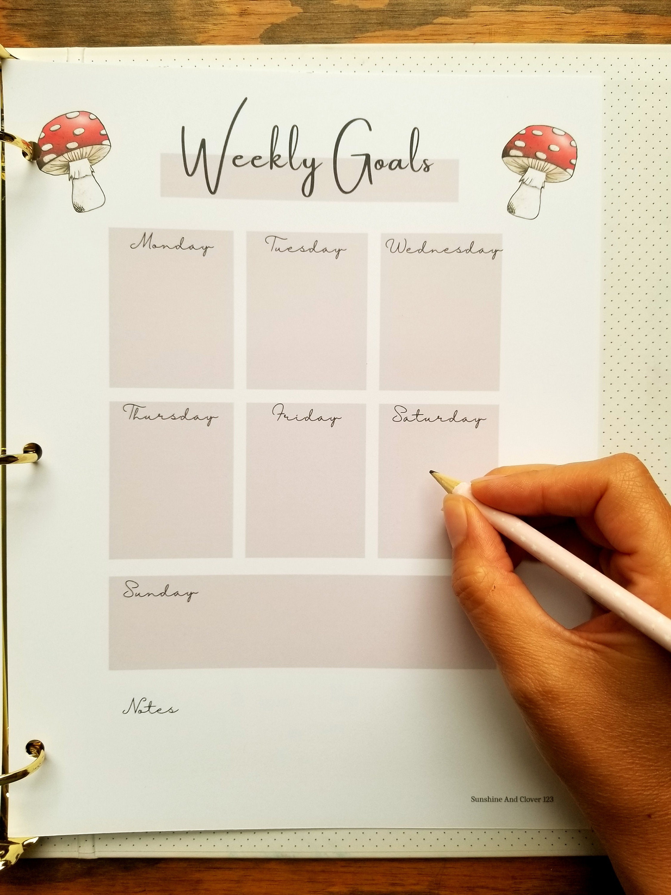 Daily Weekly Monthly Homeschool Planner, Mushroom Brown Homeschool ...