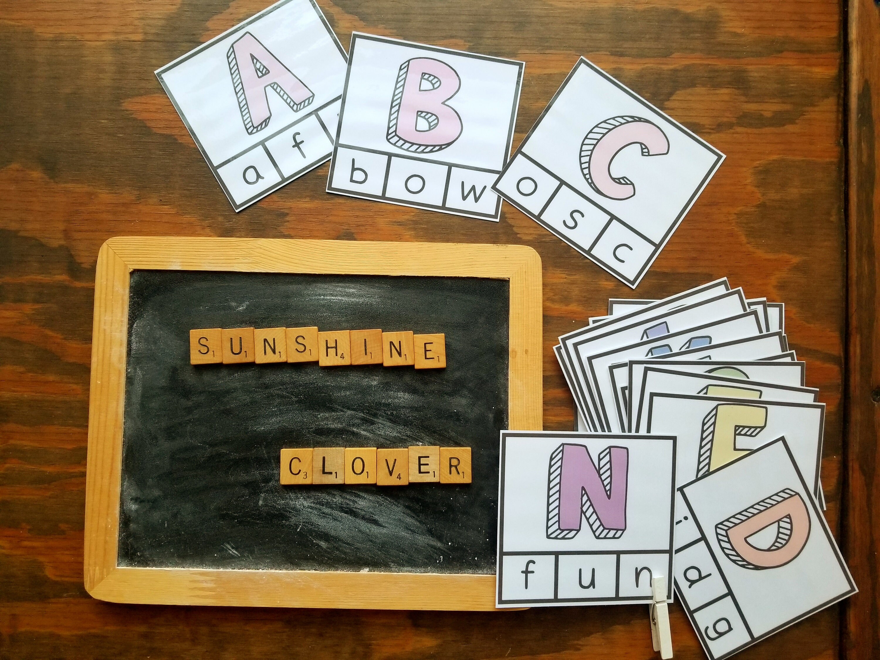 Alphabet Clip Cards Printable Preschool Flash Cards ABC - Etsy