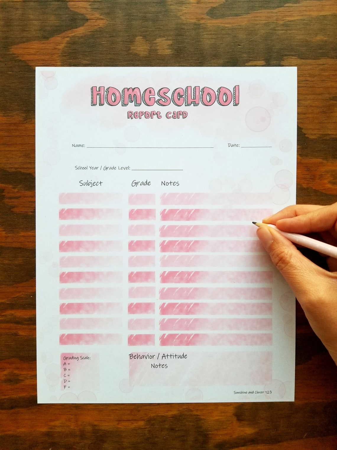 Printable Homeschool Grade Card Report Card for - Etsy