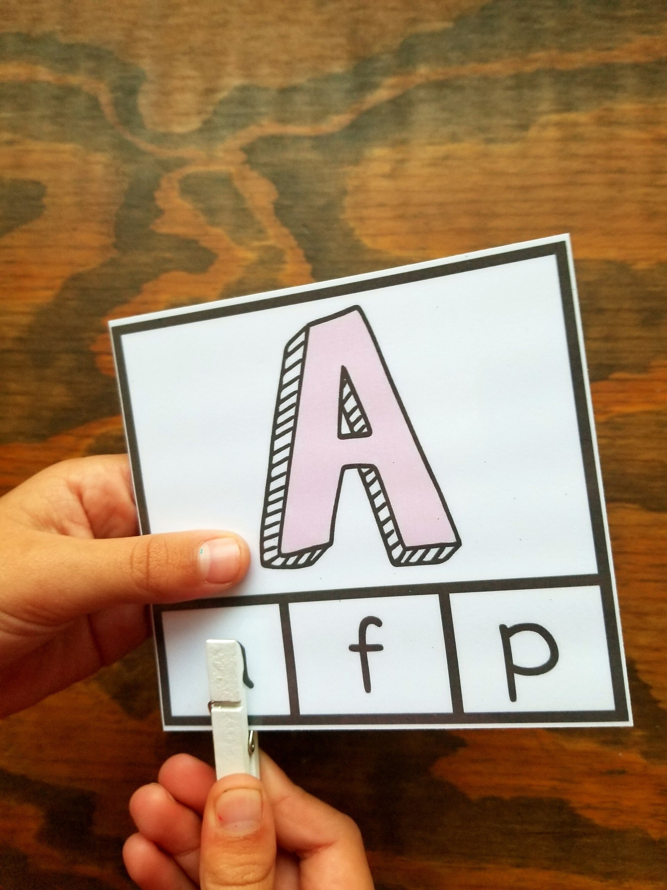 Alphabet Clip Cards, Printable Preschool Flash Cards, ABC Uppercase ...