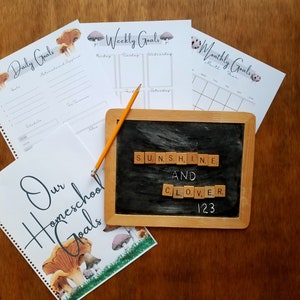 Printable Homeschool Planner, Daily Weekly Monthly Scheduler, Mushroom ...