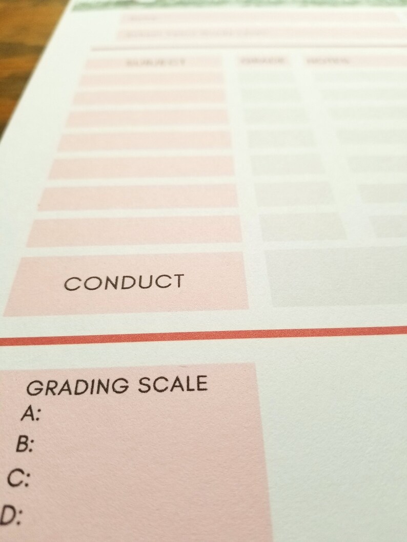Homeschool Report Card Homeschool Academic Progress Report - Etsy