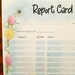 Digital Download Report Card, Grade Card for Homeschooling, Flower ...