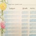 Digital Download Report Card, Grade Card for Homeschooling, Flower ...