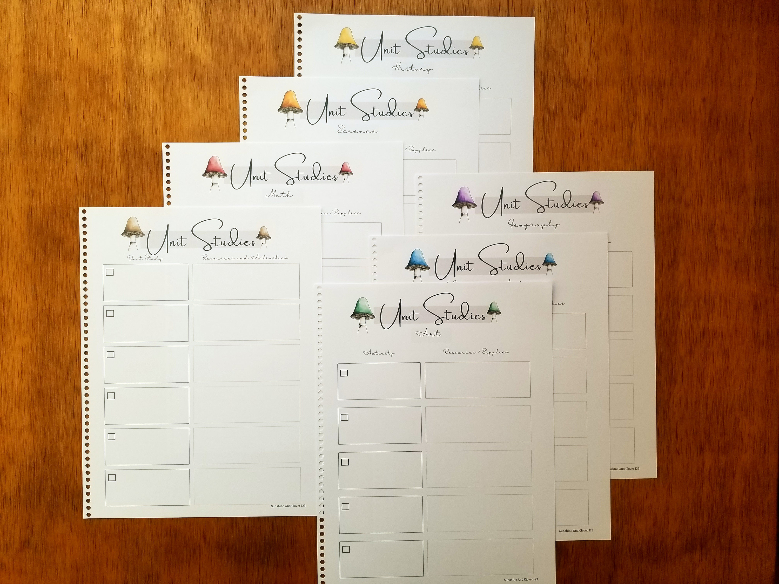 Homeschool Planner Printable Mushroom Planner Downloadable - Etsy
