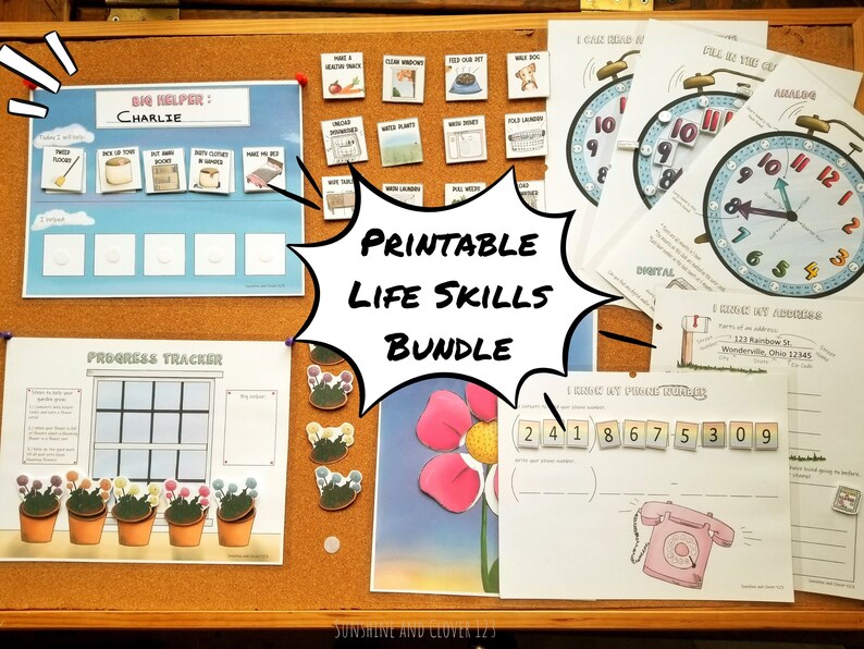 Life Skills Printables, Chore Chart, Address and Phone Number ...