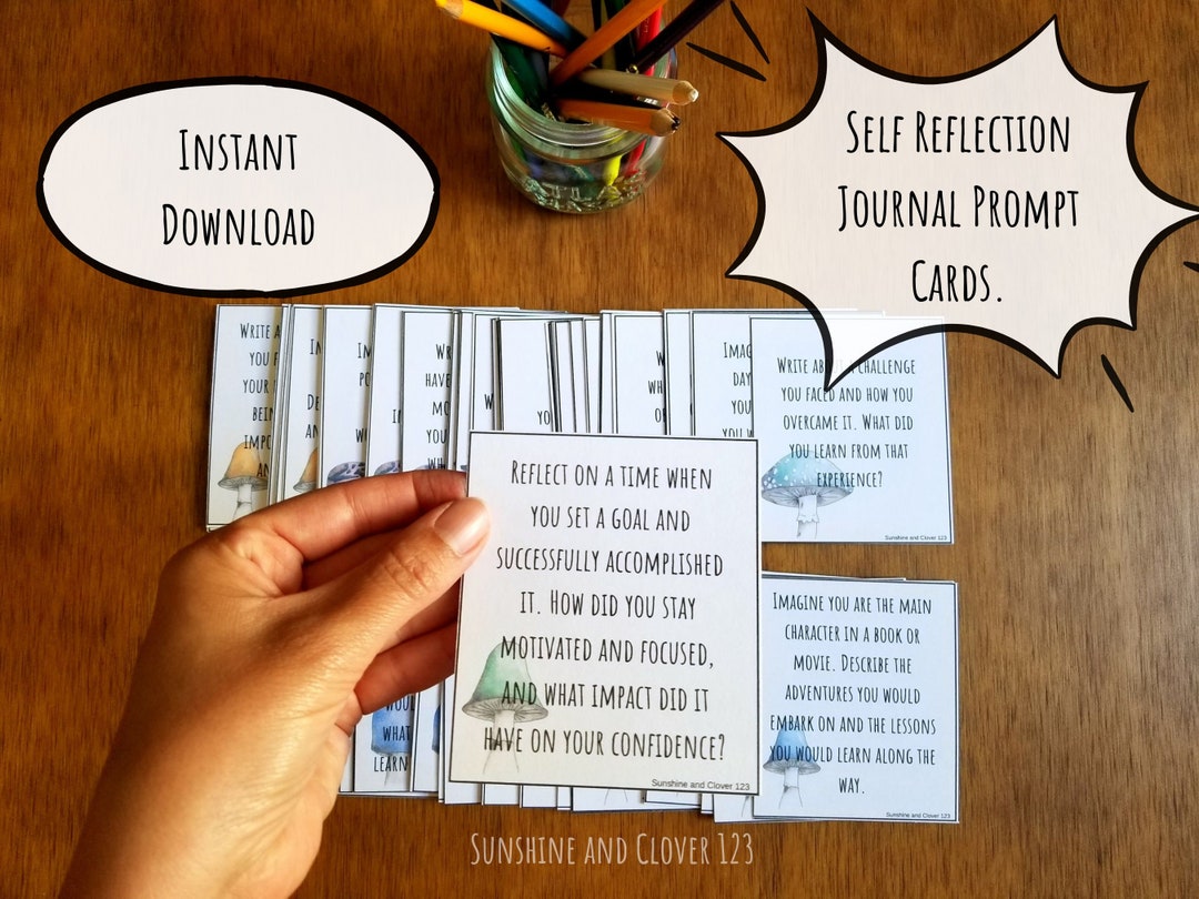 Journal Prompt Cards Self-reflection Journaling Prompts Printable ...