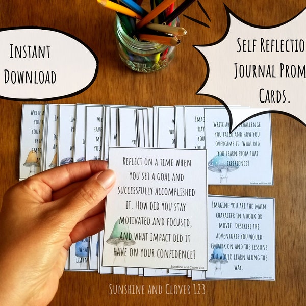 Daily Journal Prompts Cards - Etsy