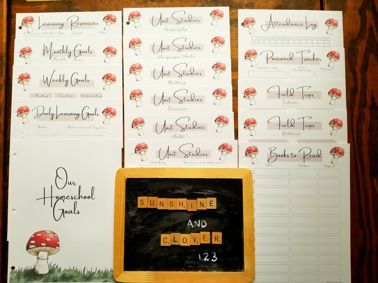 Printable Homeschool Planner Mushroom Brown Expanded Version - Etsy