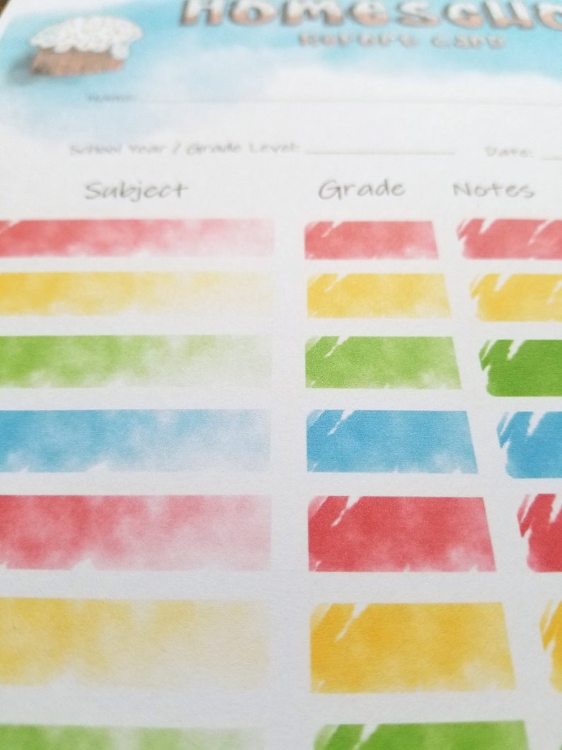 Report Card for Homeschoolers Printable Homeschool Grade - Etsy