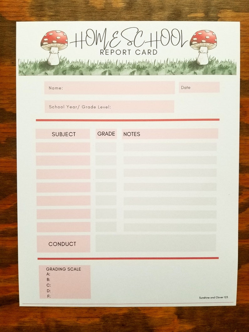 Homeschool Report Card, Homeschool Academic Progress Report, Homeschool ...