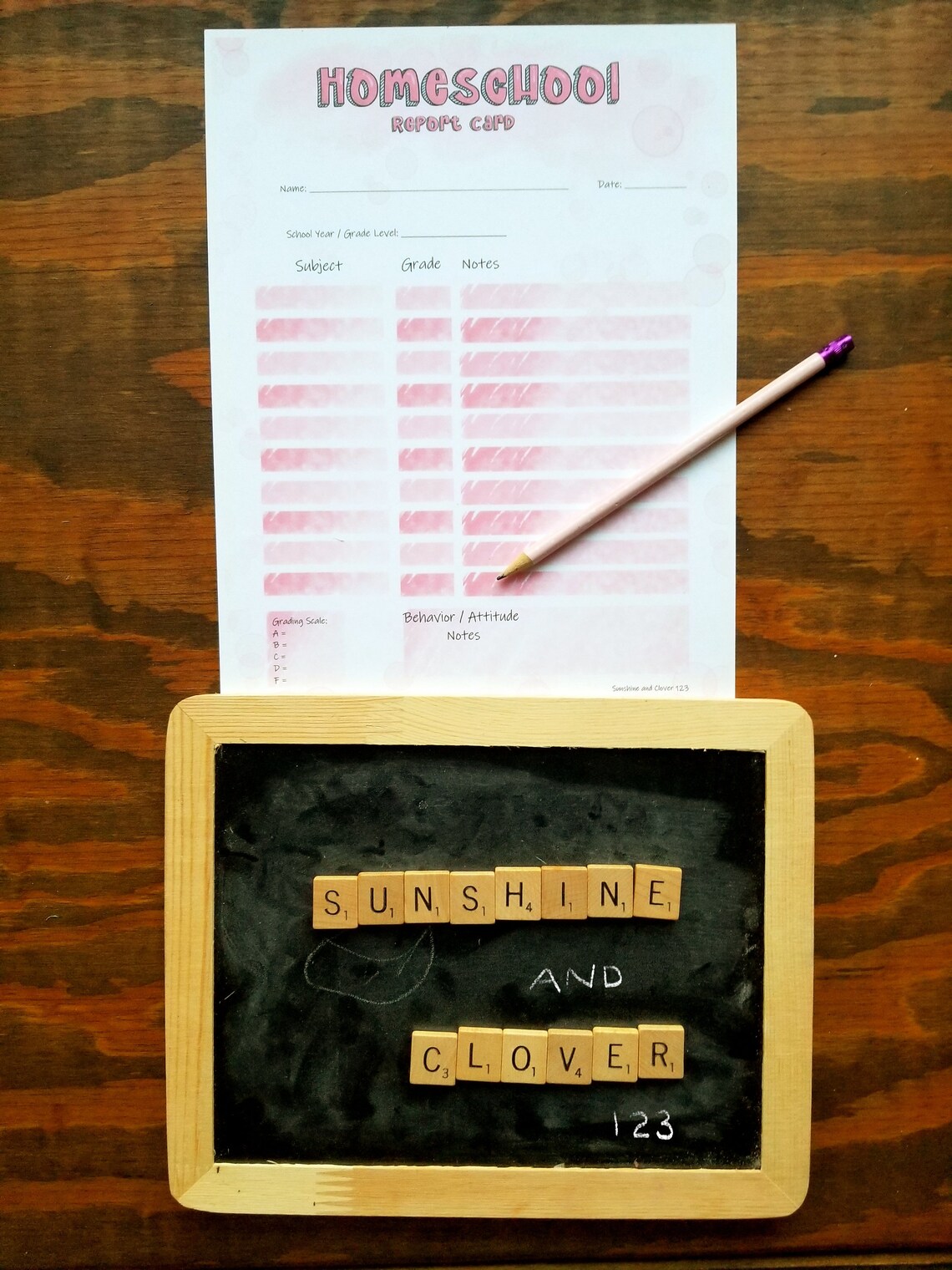 Printable Homeschool Grade Card Report Card for - Etsy