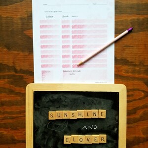 Printable Homeschool Grade Card, Report Card for Homeschoolers, Pink ...