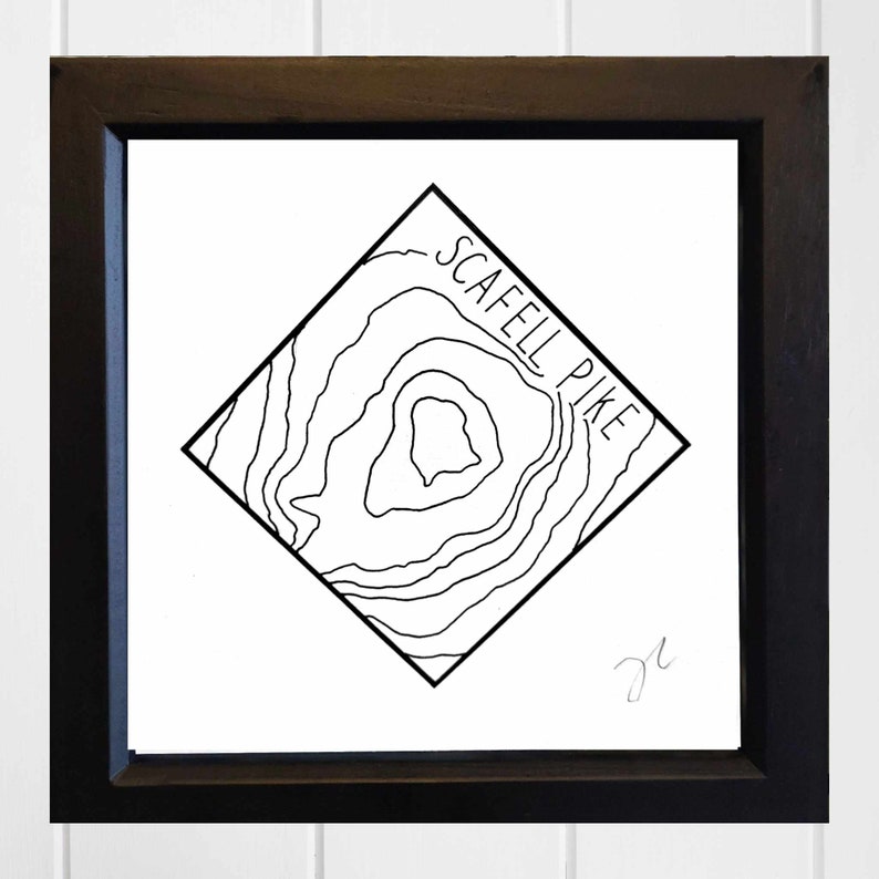 Scafell Pike Souvenir: Map Art of the Three Peaks - Etsy