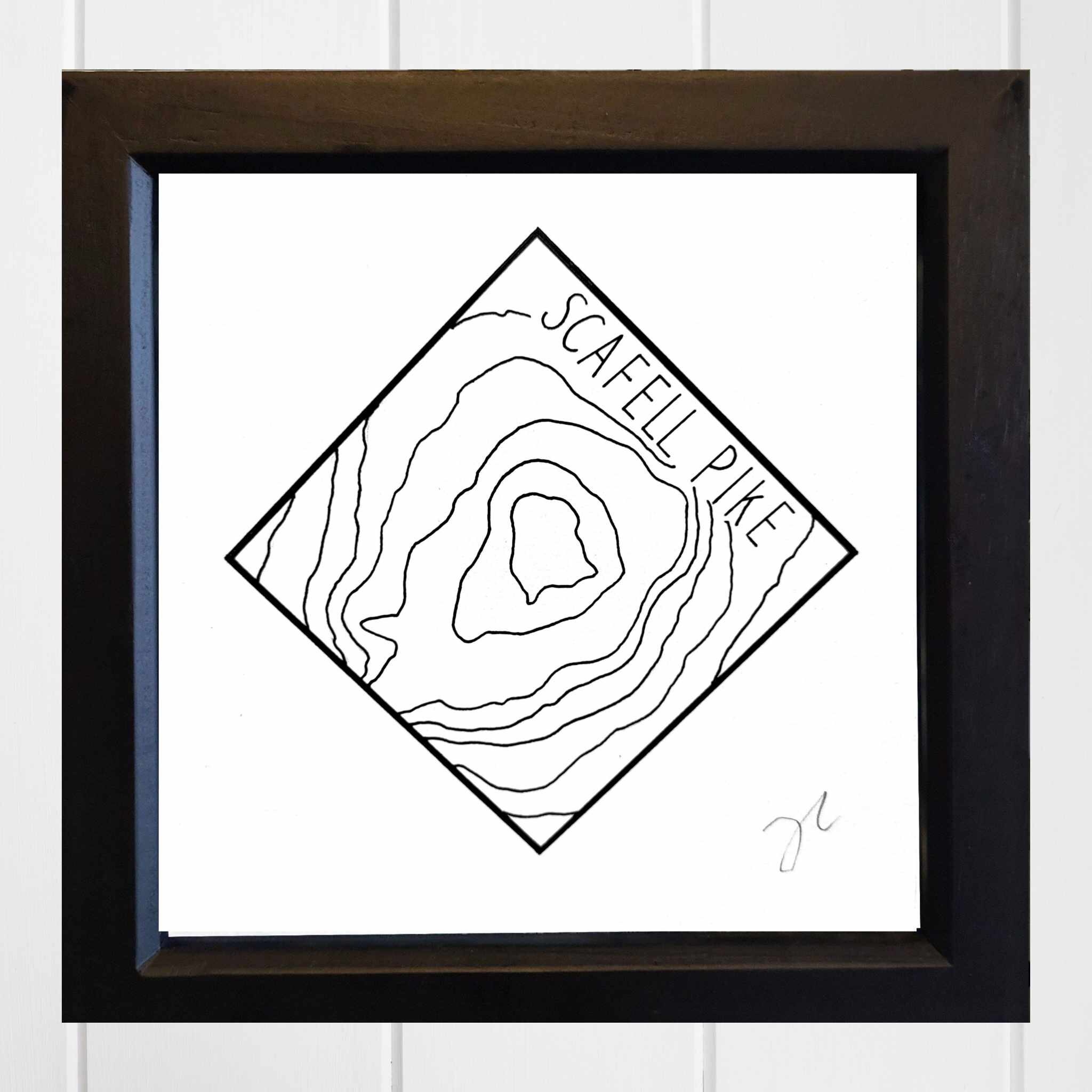 Scafell Pike Souvenir: Map Art of the Three Peaks - Etsy