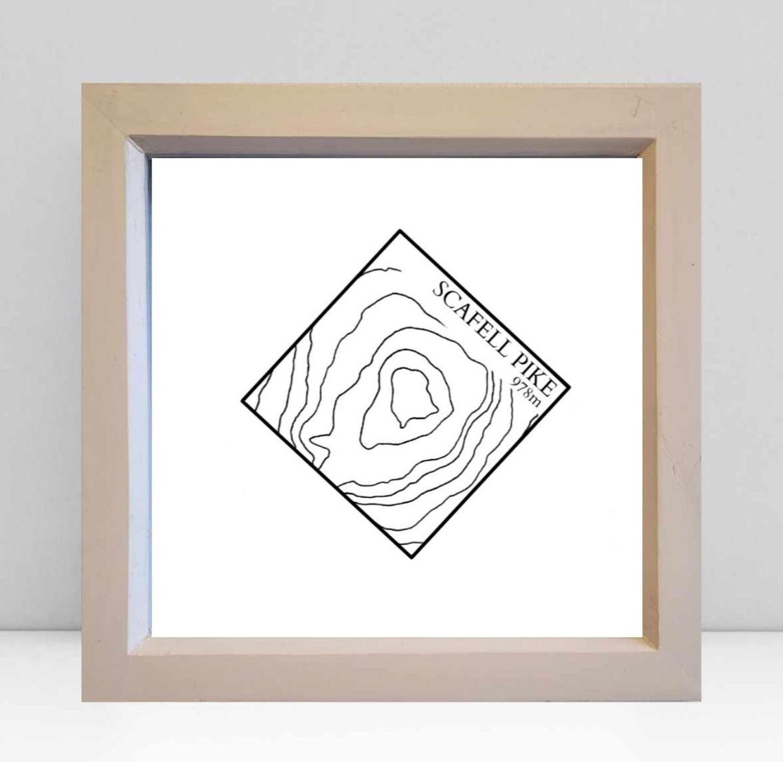 Scafell Pike Souvenir: Map Art of the Three Peaks - Etsy