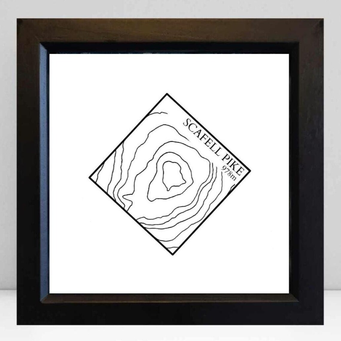 Scafell Pike Souvenir: Map Art of the Three Peaks - Etsy