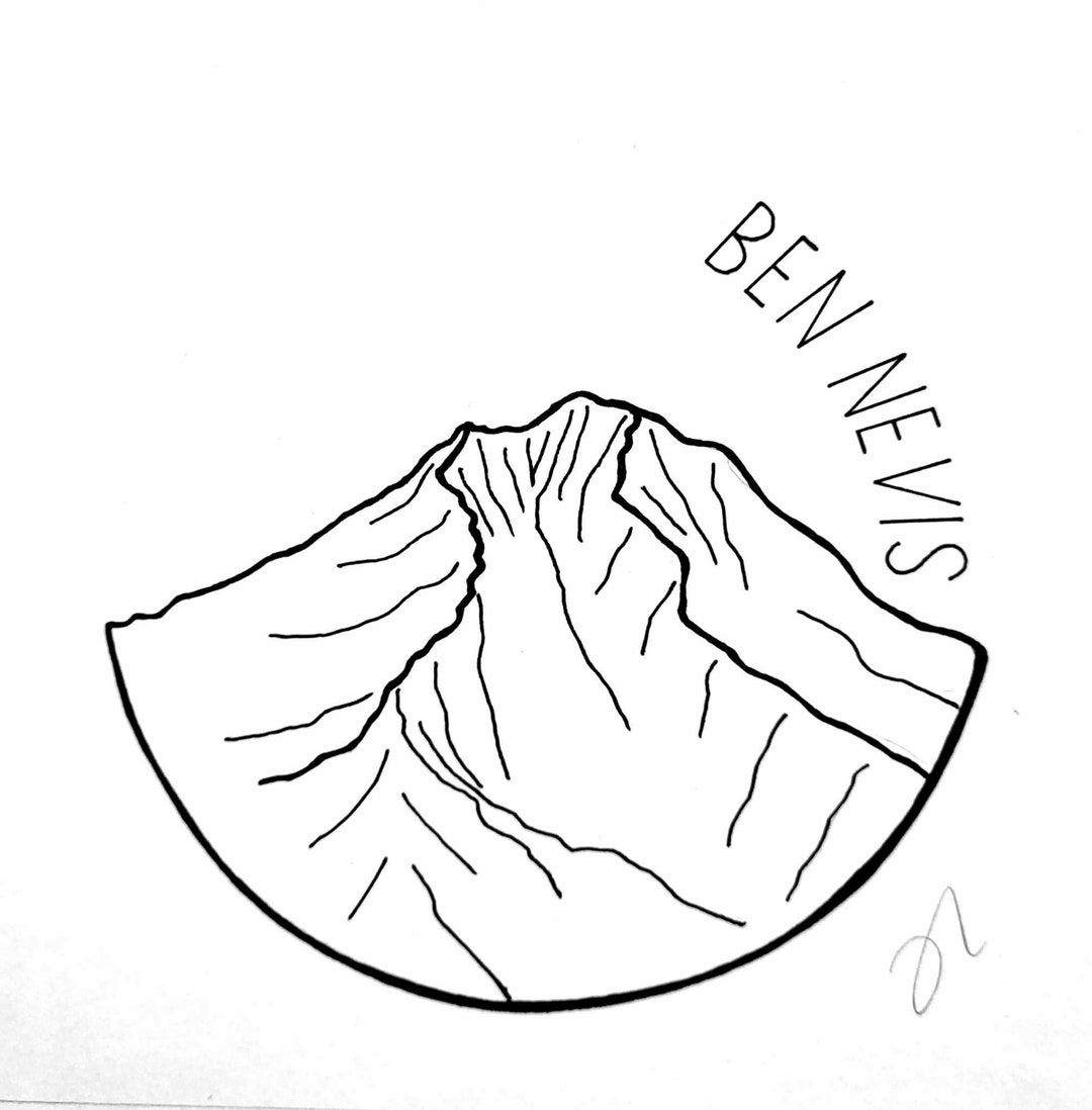 Ben Nevis Line Drawing Artwork Perfect Three Peaks Souvenir - Etsy