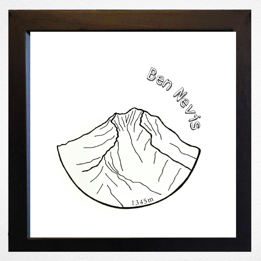 Ben Nevis Line Drawing Artwork - Perfect Three Peaks Souvenir - Etsy UK