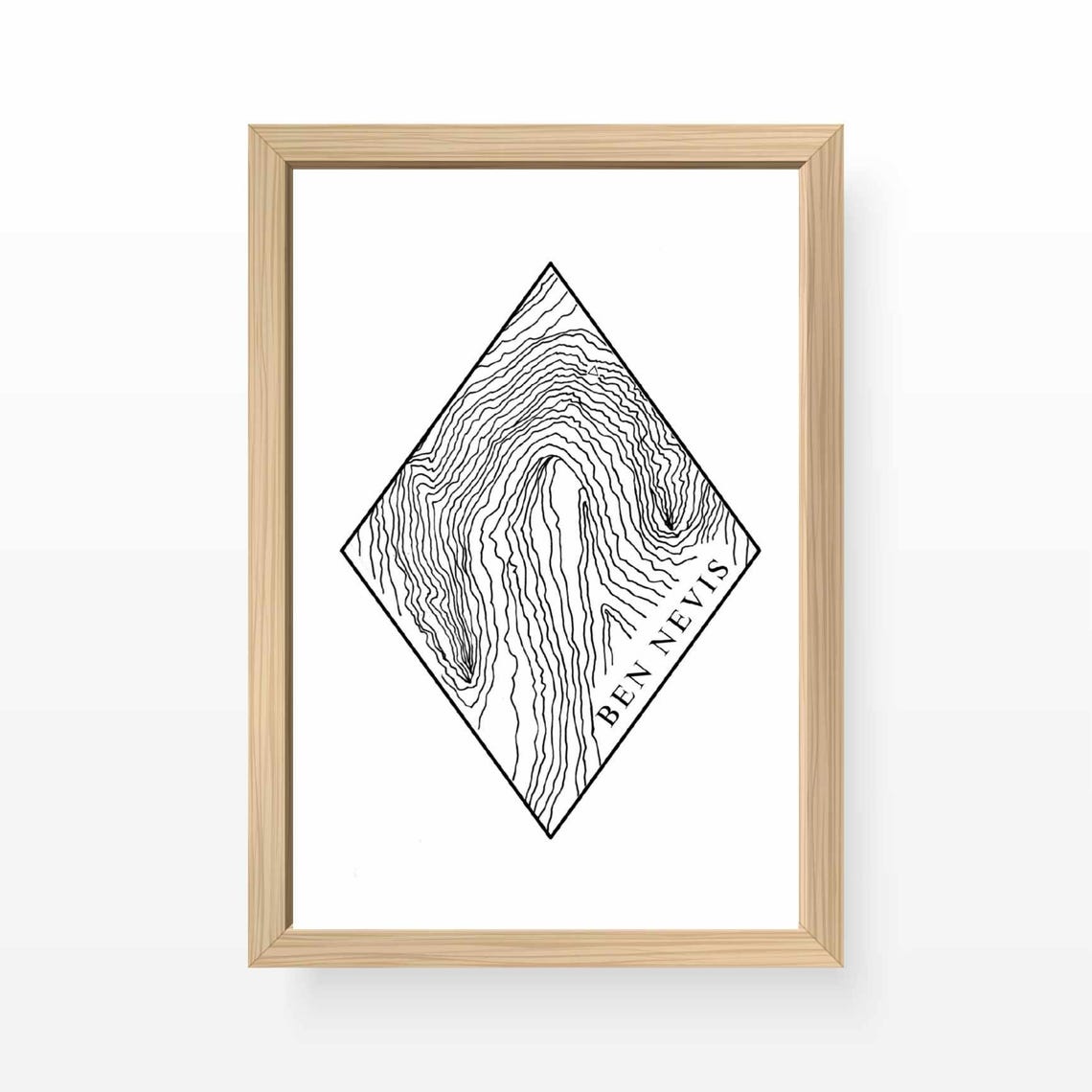 Ben Nevis Topographic Map Print - Etsy