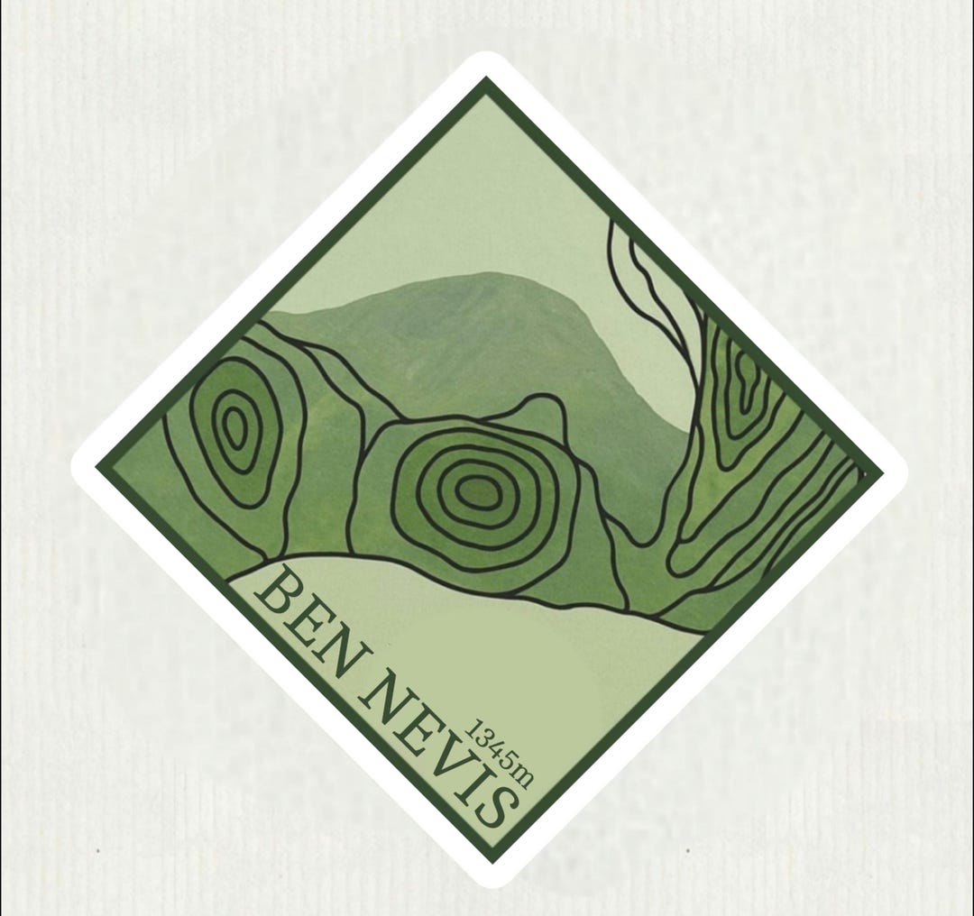 Ben Nevis Mountain Sticker - 3 Peaks Challenge - Etsy