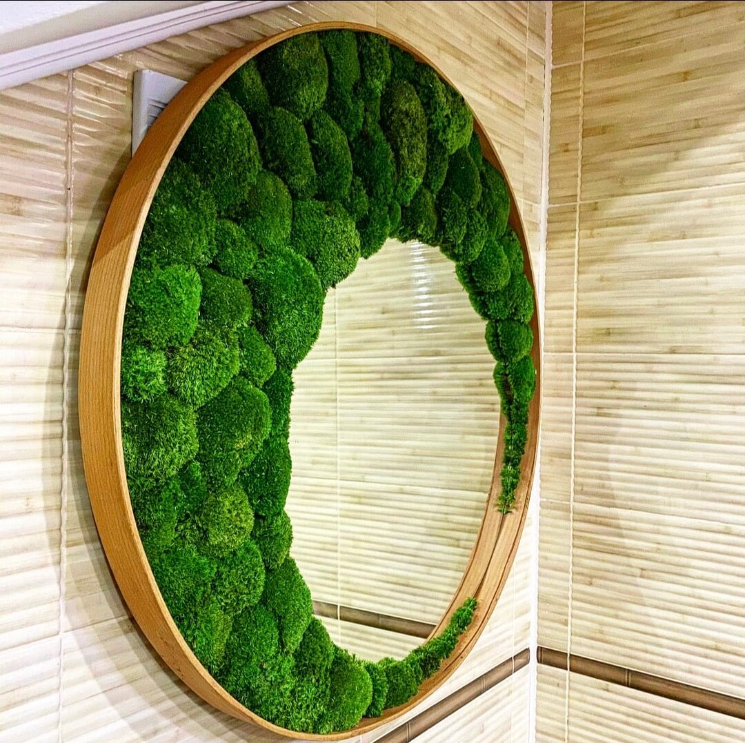 Preserved Moss Mirror Wall Art Moss Decor Moss Art Framed - Etsy
