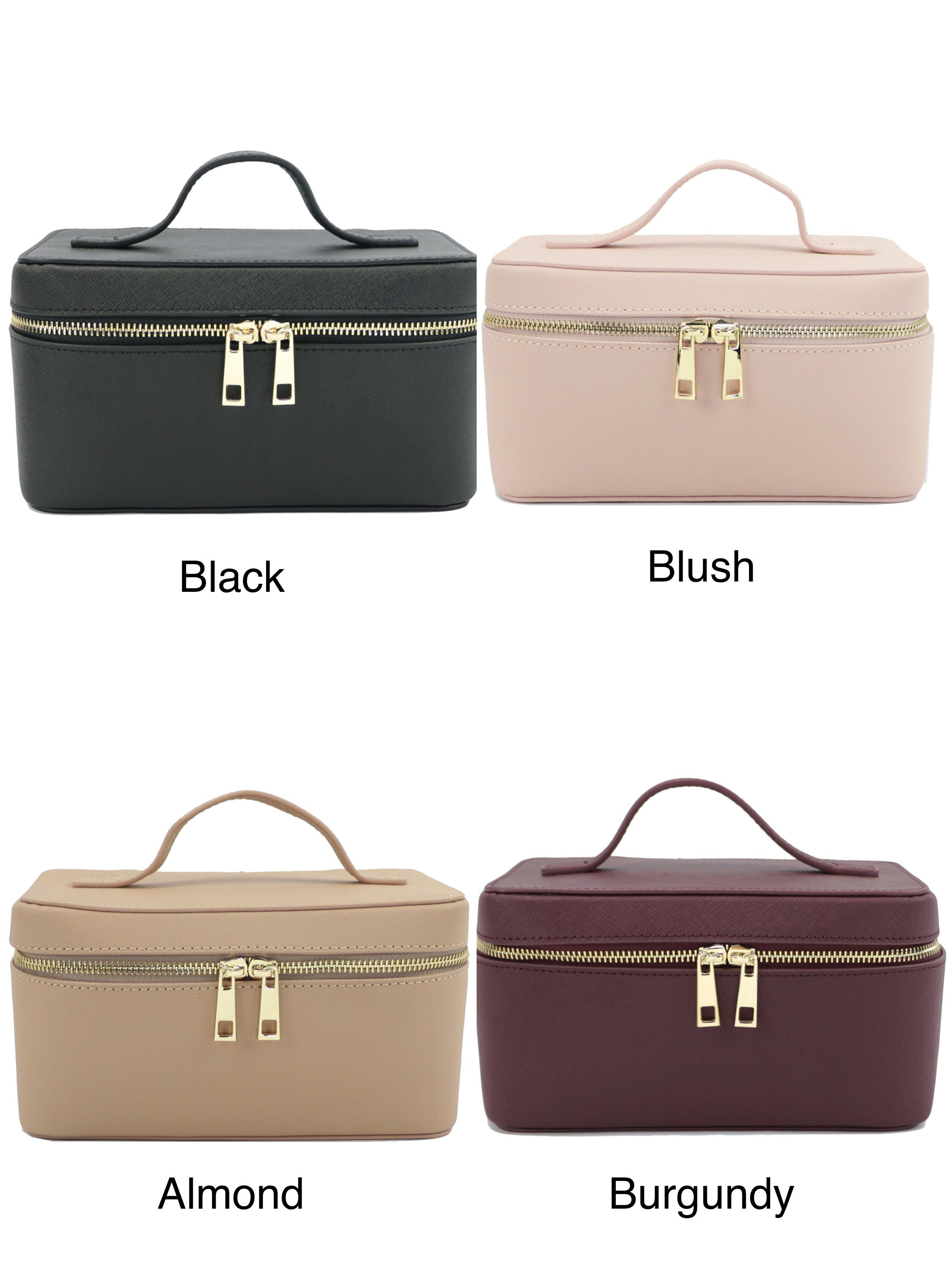 Monogrammed Large Genuine Leather Carry Travel Case,personalized ...